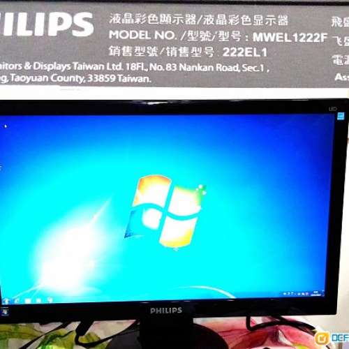 Philips 222EL SmartTouch 22" LED Monitor - 二手或全新顯示器, 電腦 - DCFever.com