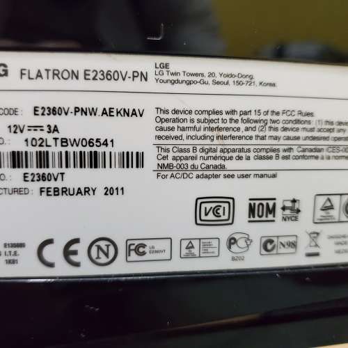 LG Monitor 顯示器 Flatron E2360V-PN 23吋 - 二手或全新顯示器, 電腦 - DCFever.com