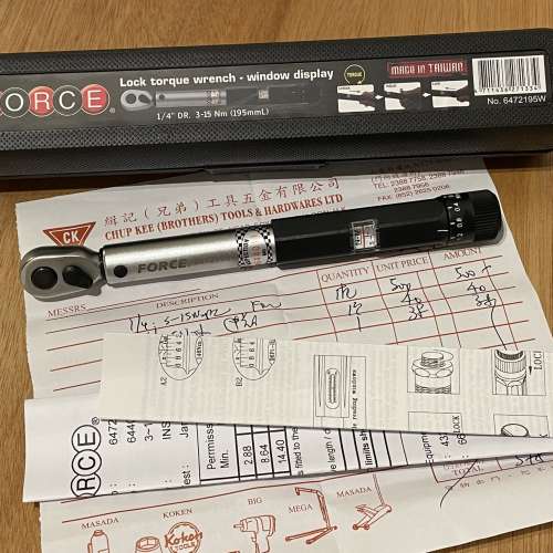 FORCE Torque Wrench 1/4" 3-15 Nm磅尺/扭力扳手 - 二手或全新其它, 其它 - DCFever.com