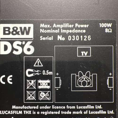B&W THX DS6 speakers left and right - 二手或全新揚聲器, 影音產品 - DCFever.com