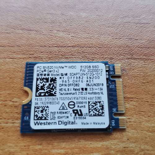 WD PC SN520 NVMe 512GB SSD 2230 - 二手或全新SSD/硬碟機, 電腦 - DCFever.com