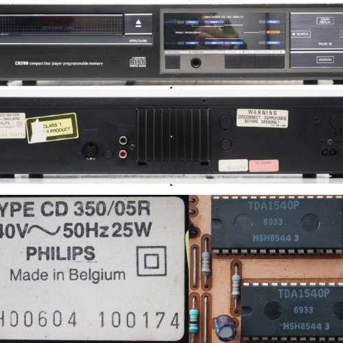 Philips CD350 比利時制(原庒220V)CDM2 TDA1540P，人聲通透立體，音色細緻豐富，可媲美貴價機皇CD304、204 ...