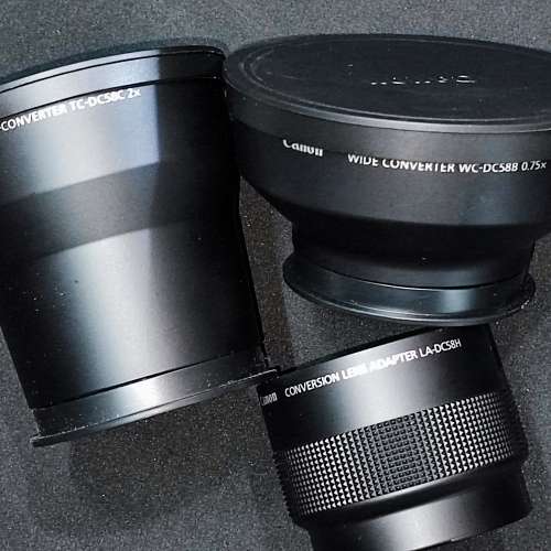 Canon TELE-CONVERTER TC-DC58B 2x+WIDE CONVERTER WC-DC58B 0.75x ...