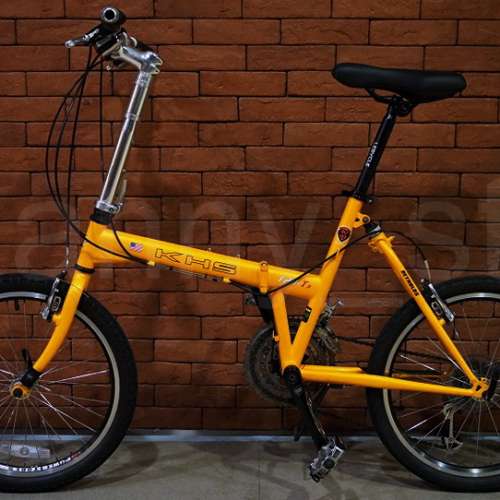 KHS F20-T3 橙黃色 27速 初代 406 20吋 絕版高階摺合單車 Folding Bike 媲美 Birdy 小布 - 二手或全新單車, 單車及運動 - DCFever.com