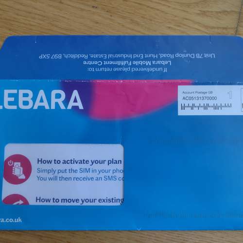 #Lebara UK Sim Card 英國電話卡 (首3個月半價 , 送IDD) #Quidco #TopCashback UK - 二手或 ...