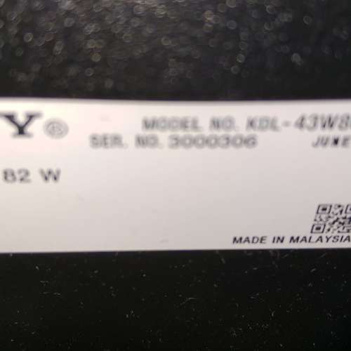 新淨 Sony 43寸電視 KDL-43W800C 43吋 BRAVIA LCD液晶電視 内置高清 智能數碼電視 IDTV Smart ...