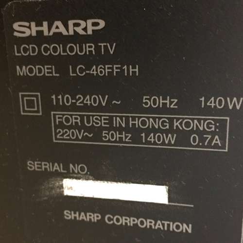 Sharp 普通 LED 46 Inch LC-46FF1H 數碼電視, 功能完全正常 - 二手或全新電視, 影音產品 - DCFever.com