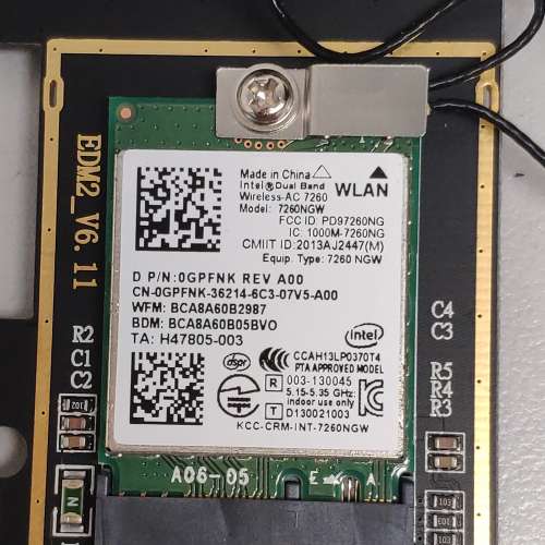 全新Intel AC7260 Wifi5 M.2 pcie Card，雙頻2.4/5/6GHz全高 半高 檯式機 台式電腦 Notebook加 ...