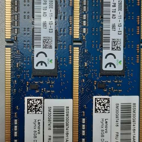 SK Hynix 4 x 8GB 32GB DDR3-1600 ECC UDIMM RAM PC3L-12800E CL11 2Rx8 普通電腦可以用 - 二手或全新RAM 記憶體, 電腦 ...