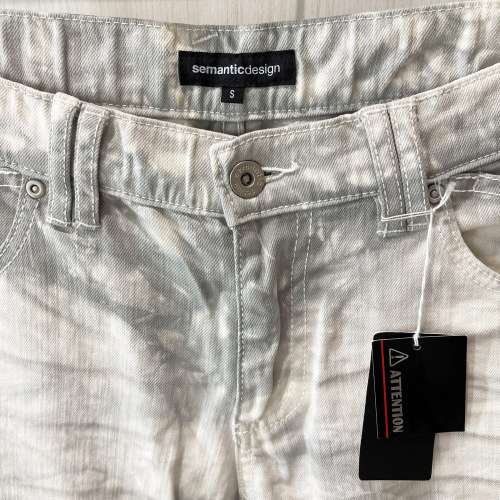 100%全新 日本潮牌 Semantic Design Jeans 男裝窄身牛仔褲 彎刀褲 札染灰白色 Smart Casual - 二手或 ...