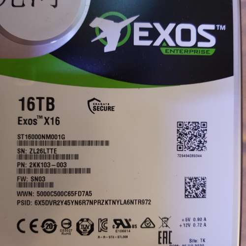 SEAGATE 16TB Exos X16 ST16000NM001G SATA硬碟 兩個可以平少少 - 二手或全新SSD/硬碟機, 電腦 - DCFever.com