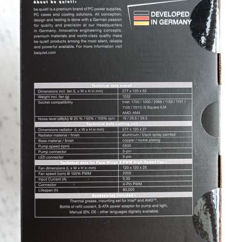 be quiet! PURE LOOP 240mm AIO一體式水冷散熱器 BW006 全新 行貨 有單有保 Pure Wings 2 ...