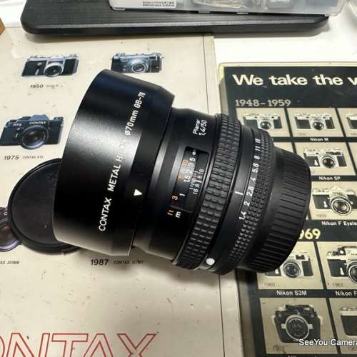 95% New Contax N 50mm f/1.4 AF Lens with GB-76 Lens hood set $4880 - 二手 ...