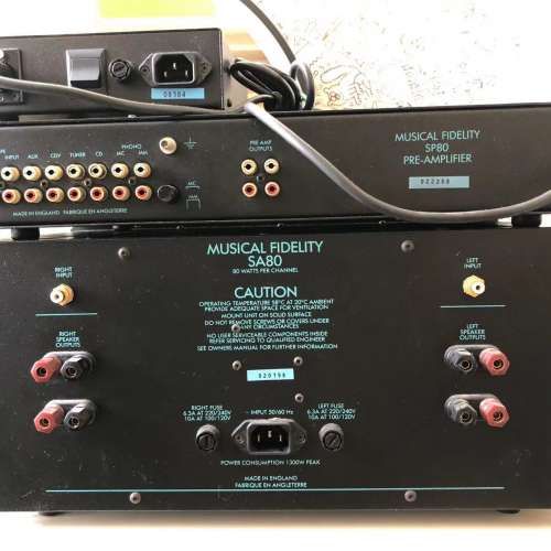 Musical fidelity音樂傳真 SP80 SA80 甲類前後級 - 二手或全新擴音機, 影音產品 - DCFever.com