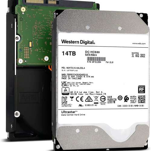 [100%正常,全綠] WD 14TB Ultrastar HC530 企業 HDD, NAS, He14, synology, qnap ...