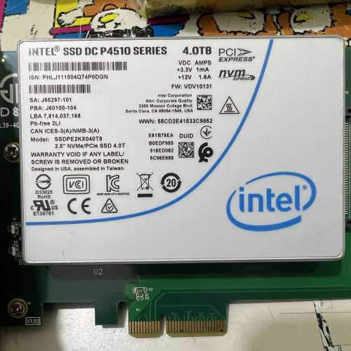 Intel SSD DC P4510 SERIES 4TB 企業級 Nvme ssd 連Pcie接口 - 二手或全新SSD/硬碟機, 電腦 - DCFever.com