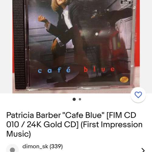 PATRICIA BARBER/CAFE BLUE FIM 24K GOLD CD FIM CD 010 - 二手或全新影碟 CD, 影音產品 ...