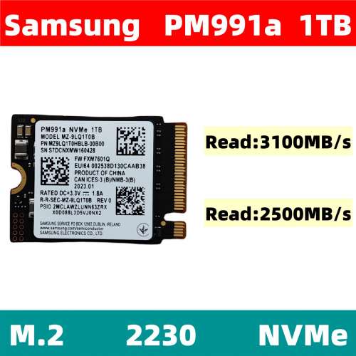 2230 1TB SSD Samsung PM991a M.2 NVMe 100% NEW - 二手或全新SSD/硬碟機, 電腦 - DCFever.com