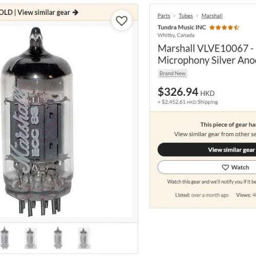Marshall ECC83 (12AX7) 接近全新 每支$260 - 二手或全新擴音機, 影音產品 - DCFever.com