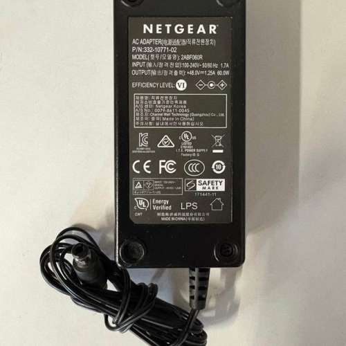 NETGEAR AC adapter 48V 1.25A 60W - 二手或全新其它, 電腦 - DCFever.com