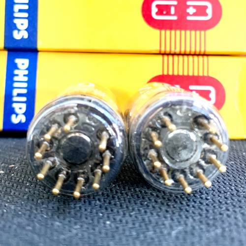 E188CC SQ 飛利浦打特別版金腿圓環灰屏配對一對荷蘭1960年代製造有盒 E188CC ECC88 E88CC 6DJ8 Philips ...