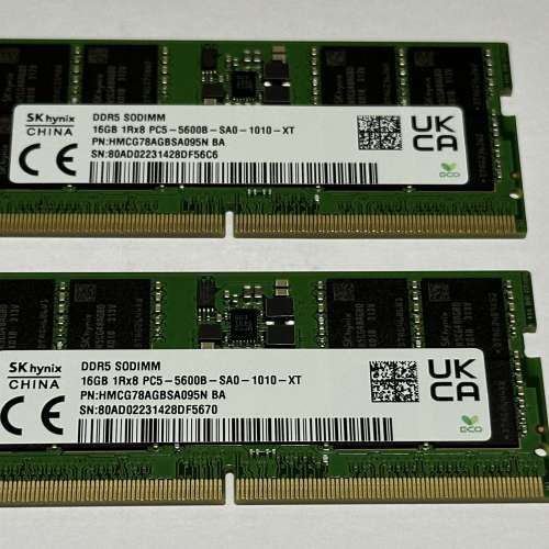 SK hynix ddr5-5600 32GB (16GBX2) sodimm - 二手或全新RAM 記憶體, 電腦 - DCFever.com