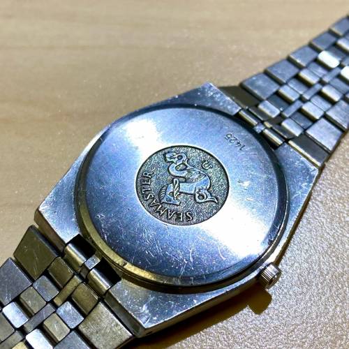 1984年 Omega Seamaster Quartz cal.1425 Day Date Rare Dark Grey Pyramid ...