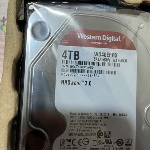 100%新 未開封 Western Digital WD40EFRX 4TB SATA NAS 硬碟 土瓜灣站交收 - 二手或全新SSD ...