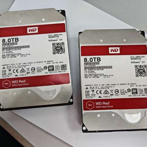 WD Red NAS Hard Drive 8TB WD80EFA-68LHPN0 x2 = $1300 - 二手或全新SSD/硬碟機, 電腦 ...