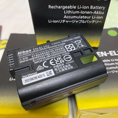 Nikon 電 EN-EL 15C 原裝電池 for Z5 Z6 Z7 Z8 - 二手或全新電池、充電器, 攝影產品 - DCFever.com