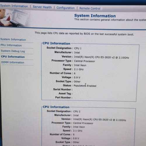 Intel 1U server 6core E5-2620 V2 CPU X2 8x2.5inch disk tray 128GB DDR3 RAM - 二手或全新電腦組合, 電腦 ...