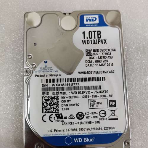 Western Digital WD 1TB 2.5-inch Notebook Hard Disk ( WD10JPVX-75JC3T0 ...