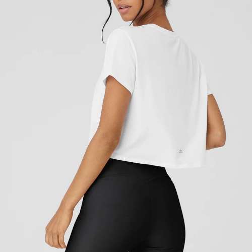 Alo Yoga CROPPED ALL DAY SHORT SLEEVE White S - 二手或全新服裝, 潮流及名牌 - DCFever.com