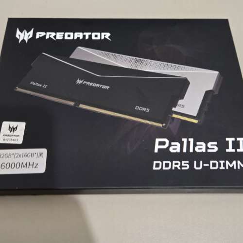 Acer Predator PALLAS II 32GB (16GB x2) DDR5 6000MHz - Black 黑色 - 二手或全新RAM 記憶體, 電腦 - DCFever.com