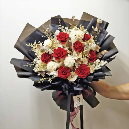 QuadrupleFlower 💐 ️ 經典.VIII | 紅色永生花玫瑰花束 保鮮花 Preserved Flower Rose Bouquet - 二手或全新其它, 潮流及名牌 ...