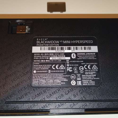 Razer BlackWidow V3 Mini HyperSpeed Phantom Edition 65% Wireless ...