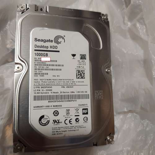 Seagate BarraCuda 3.5-inch 7200rpm Hard Disk 1TB (ST1000DM003) - 二手或全新SSD/硬碟機, 電腦 - DCFever.com