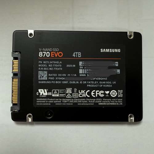 自用 ssd 4T Samsung 870 EVO 三星 2.5吋 100%work - 二手或全新SSD/硬碟機, 電腦 - DCFever.com