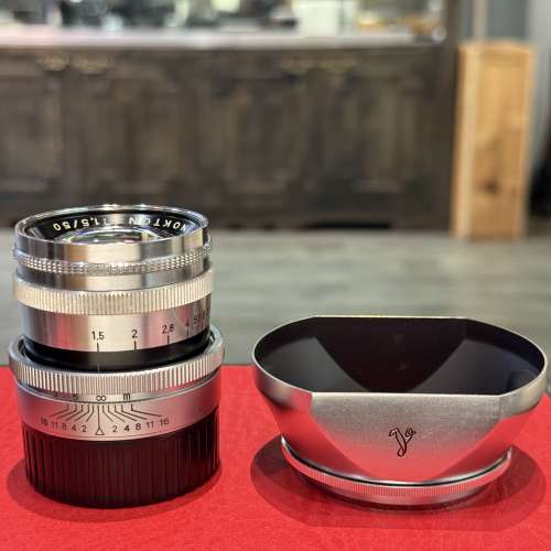 Voigtlander Prominent Nokton 50mm f1.5 lens with hood and coupling ...