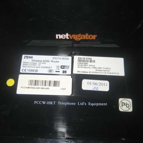 🌟🌟🌟 ZTE中興 ZXV10 W300 Wireless ADSL Modem 連原裝火牛 適合還機 HKT PCCW 電訊盈科 Now 🌟 ...
