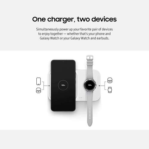 SAMSUNG 15W Wireless Charger Duo w/ USB C Cable & 25W UK Adaptor, EP-P5400TWEGGB - 二手或全新電池、充電器 ...