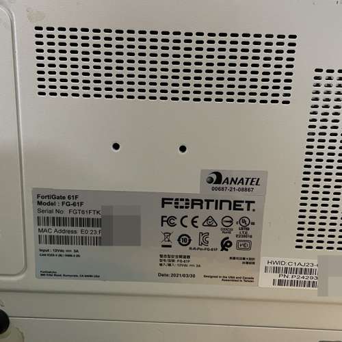 Fortigate 61F Fortinet firewall router 路由器 防火牆 - 二手或全新網絡/WIFI, 電腦 ...