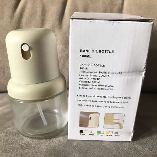 🍚 Bane Oil Dispenser Sprayer Bottle 180ml WHITE NEW 全新 按壓式 玻璃噴 油壺 食用油 霧 ...