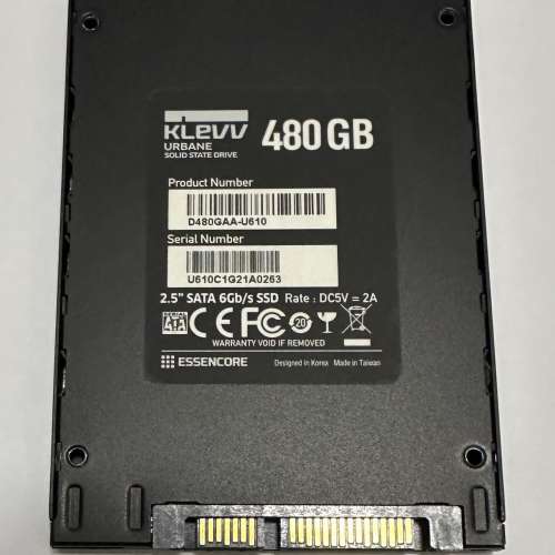Klevv U610 480GB 2.5" SATA SSD - 二手或全新SSD/硬碟機, 電腦 - DCFever.com
